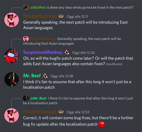 bugfix patch has been pushed back later next update will be a