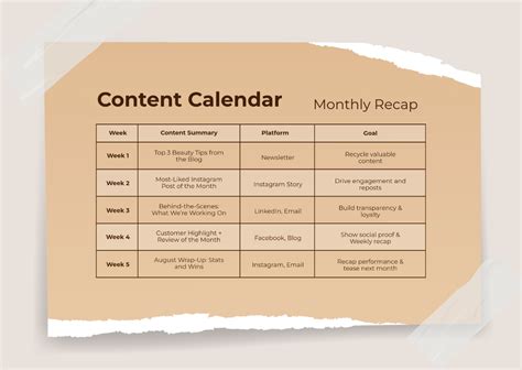 Free Content Planner Calendar Template To Edit Online