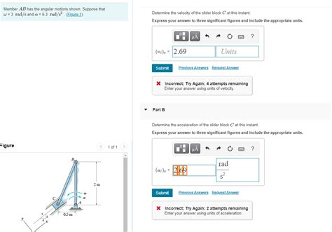 Solved Member Ab Has The Angular Motions Shown Suppose That