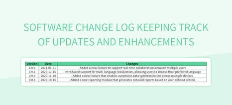 Free Change Log Templates For Google Sheets And Microsoft Excel Slidesdocs