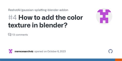 How To Add The Color Texture In Blender Issue 4 ReshotAI Gaussian