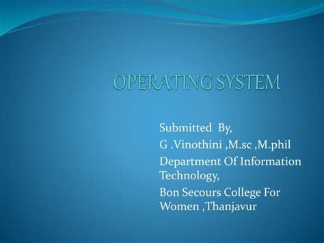 Types Of Operating System Ppt