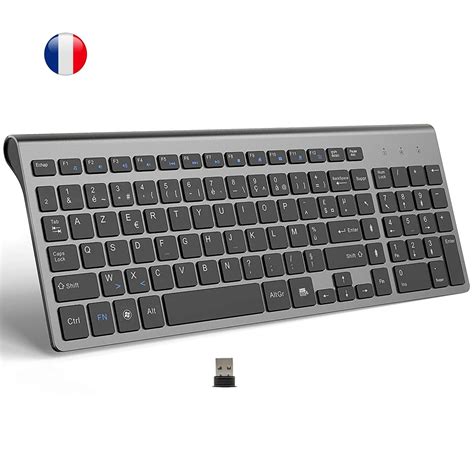 French Wireless Azerty Layout Keyboard Ultra Slim 24g Silent Compact