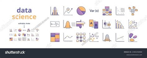 Set Data Analytics Icons Linear Regression Stock Vector Royalty Free 2395256969 Shutterstock