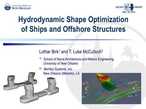 Hydrodynamic Shape Optimization Ships And Offshore Structures