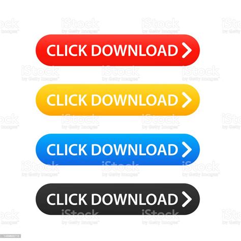 Button Click Download The Icon Clicked Click Here Vector Web Button Web Button With Arrow