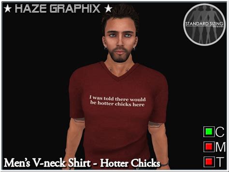 Second Life Marketplace Hg Mens V Neck Hotter Chicks