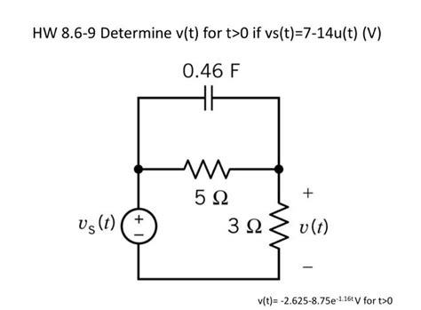 Solved HW 8 6 9 Determine V T For T 0 If Vs T 714u T V Chegg Com