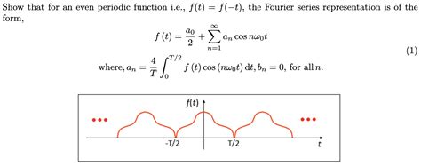 Solved Ao Show That For An Even Periodic Function Ie Ft