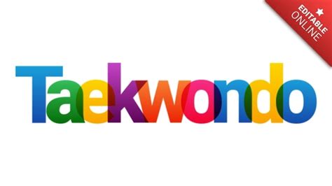 Taekwondo Colored Overlap Text Effect Generator