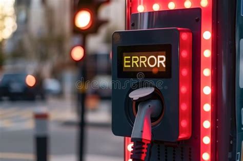 Close Up Display On The Electric Charging Station Shows An Error Message Failed Attempt