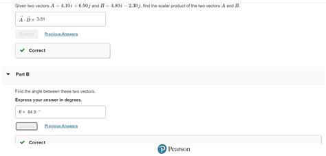 solved given two vectors a 4 10i 6 90j and b 4 80i−2 30j