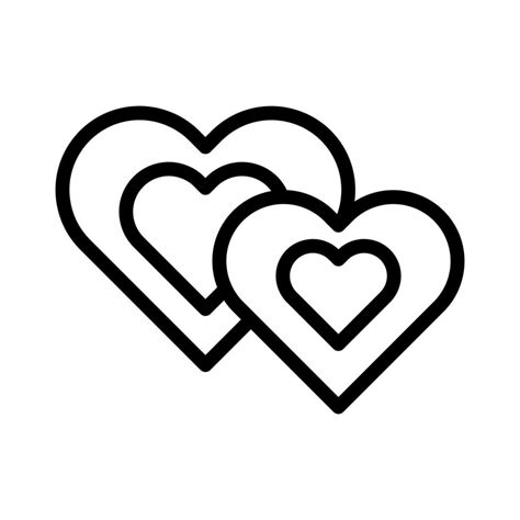 Heart Icon Outline Style Valentine Illustration Vector Element And