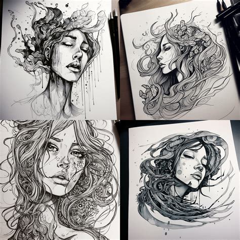 Ink Drawing Midjourney Style Andrei Kovalevs Midlibrary 20