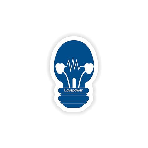흰색 배경 전구 사랑 벡터에 종이 스티커 Ai Eps Uidownload