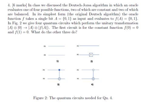 Solved 4 6 Marksin Class We Discussed The Deutsch Jozsa