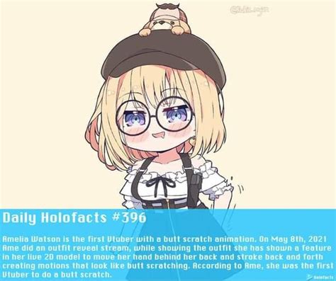 Amelia Watson Is The First Utuber With Butt Scratch Animation On May 2021 Aime Did On Outfit
