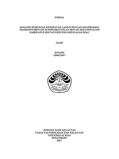 Analysis Of Seagrass Density Relation To Pdf