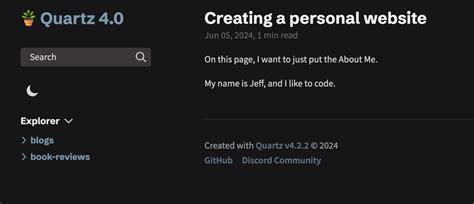 Personal Blog With Quartz Replit