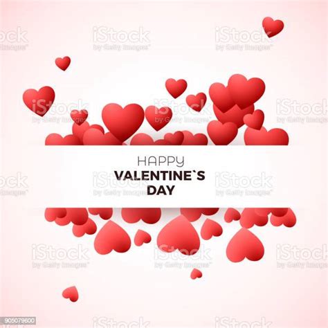 해피 발렌타인 데이 인사말 카드 개념 결혼식 이나 발렌타인 데이에 초대에 대 한 디자인 서식 파일 장식 하트와 레이블 텍스트에 대 한 벡터 일러스트 레이 션 개념에 대한