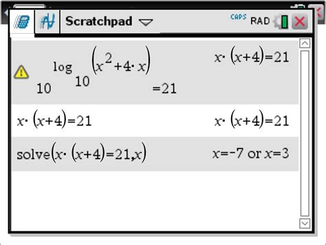 Logarithms Using The Tinspire Cx Stepwise Math And Science Solutions