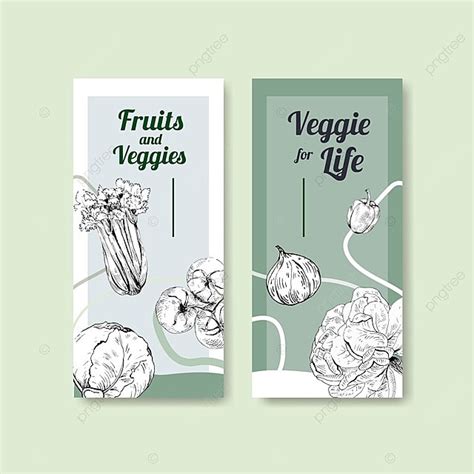 브로셔 및 전단지 수채화 벡터 일러스트 레이 션에 대 한 채식주의 음식 개념 디자인 전단지 템플릿 템플릿 Psd 다운로드 디자인 자료 다운로드