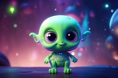 Premium Ai Image Cute And Adorable 3d Cartoon Alien