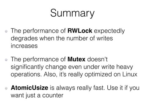 Performance Comparison Of Mutex Rwlock And Atomic Types In Rust Pdf