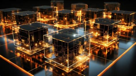 Premium Ai Image Network Of Glowing Digital Cubes Represents A