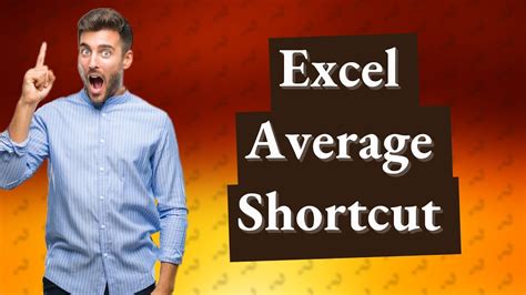 What Is The Shortcut For Average Formula In Excel Youtube