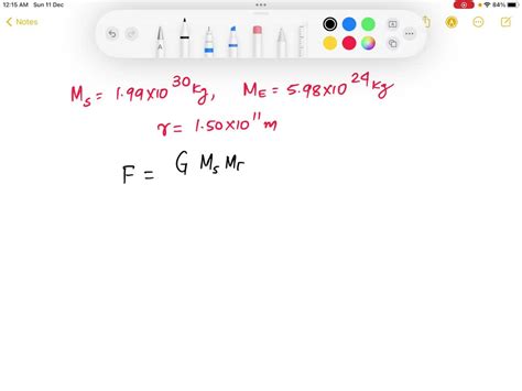 SOLVED Determine The Force Of Gravitational Attraction Between The Earth And The Sun Their