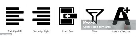 Ilustración De Alinear Texto A La Izquierda Alinear Texto A La Derecha