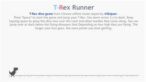 Play Chrome Trex Game On Any Browser