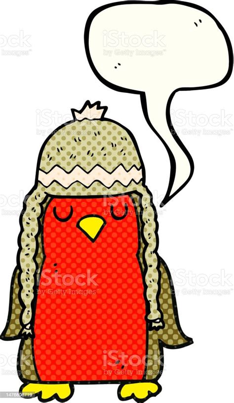 자유형 그린 만화책 연설 거품 만화 로빈 겨울 모자를 쓰고 겨울에 대한 스톡 벡터 아트 및 기타 이미지 겨울 귀여운 기이함 Istock