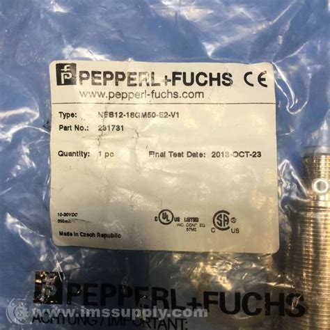 Pepperl And Fuchs Neb12 18gm50 E2 V1 Inductive Proximity Sensor Ims Supply