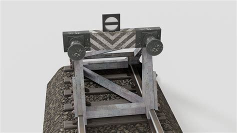 3d Model Railway Buffer Model Vr Ar Low Poly Cgtrader