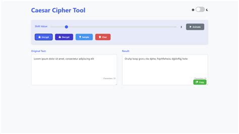 Caesar Cipher Tool Using Html Css And Javascript With Source Code