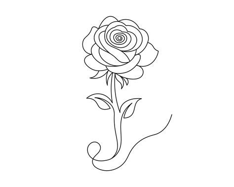 Minimalist Single Line Rose Drawing Featuring Delicate Floral Art Style