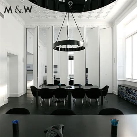 Mandw Modern Office Room Partition Operable Wall System Sliding Ceiling Hanging Partition Grey