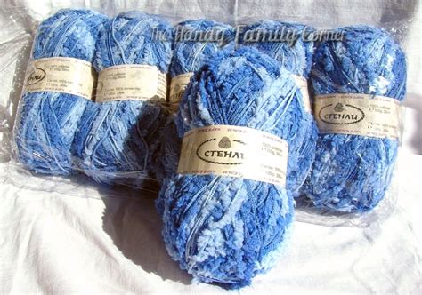 Fancy Yarn Bumpy Design Multicolor Shades Of Blue And Etsy