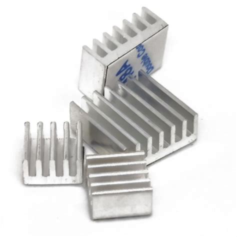 Mikrobot Set Of Pc Heatsinks For Raspberry Pi B With Thermally Conductive Tape Silver