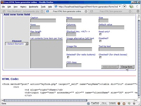 Free HTML Form Generator