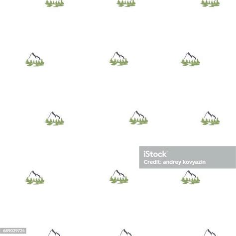 산과 숲 배경 또는 직물에 대 한 간단한 텍스처와 함께 완벽 한 패턴 0명에 대한 스톡 벡터 아트 및 기타 이미지 0명