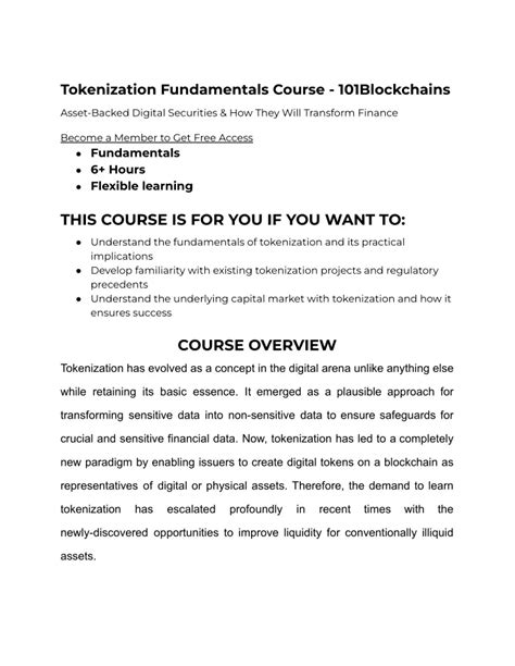 PPT Tokenization Fundamentals Course Blockchains PowerPoint Presentation ID