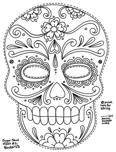 Day Of The Dead Mask Coloring Page At Free Printable Colorings Pages To Print
