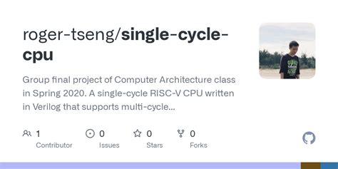 GitHub Roger Tseng Single Cycle Cpu Group Final Project Of Computer Architecture Class In