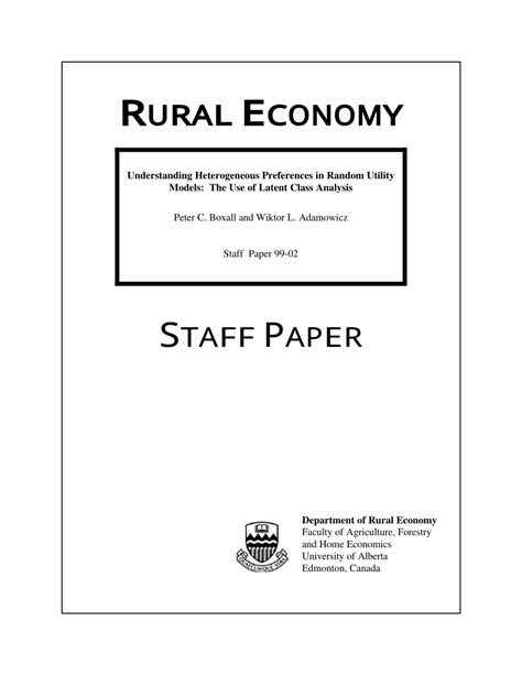 Pdf Understanding Heterogeneous Preferences In Random Utility Models The Use Of Latent Class