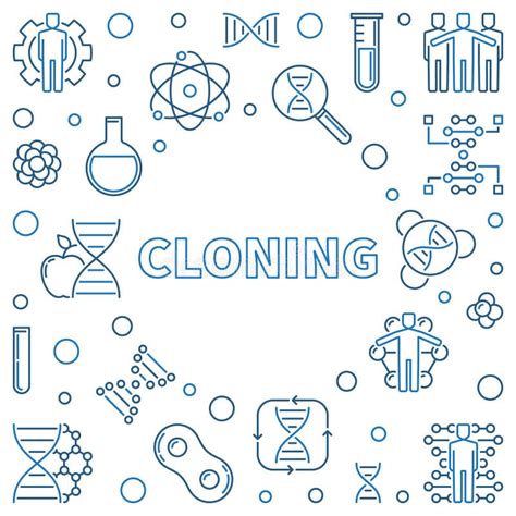 Cloning Vector Minimal Concept Illustration In Outline Style Stock Vector Illustration Of Icon