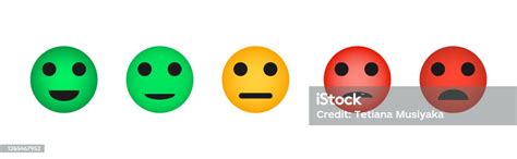 빨간색 노란색 녹색 다른 색상의 이모티콘 아이콘의 집합 다른 감정 이모티콘 기호 세트 투표를위한 아이콘 서비스 품질 평가 고급에 대한 스톡 벡터 아트 및 기타 이미지