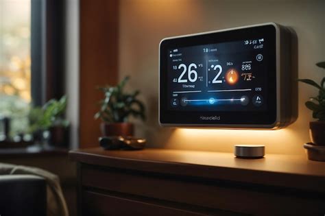 premium photo a smart thermostat displaying the current temperature